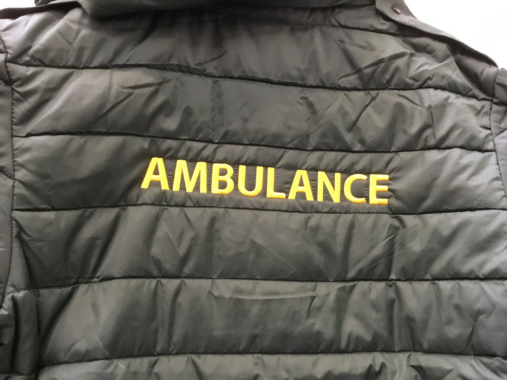 Sugdens Ambulance / Paramedic Green Padded Jacket Embroidered ...