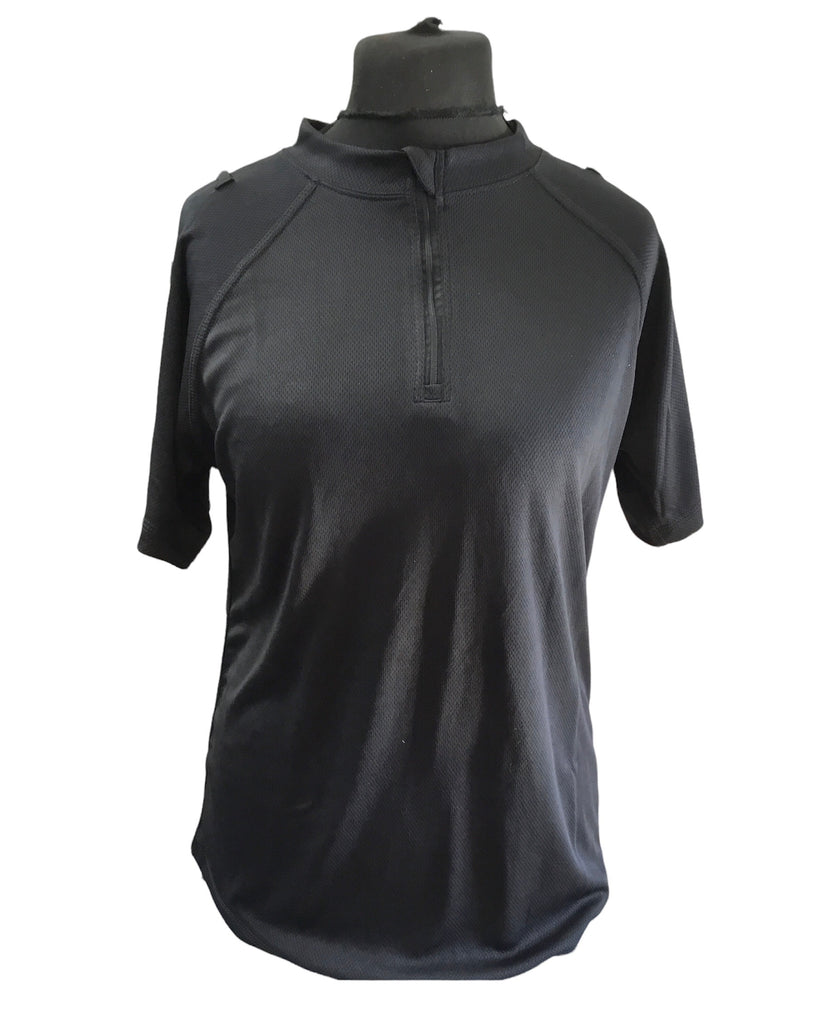 Police Polo Top Black With Zip-REDUCED TO CLEAR – Frontline Kit UK